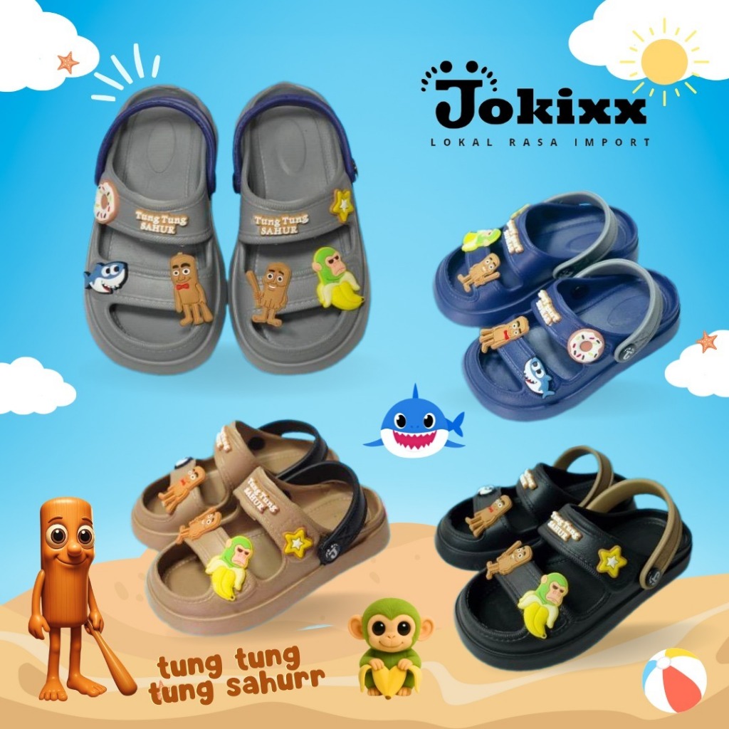 Jual Jokixx Sandal Anak Cowok Eva Ban 2 Mainan Karakter Tung Tung Sahur ...