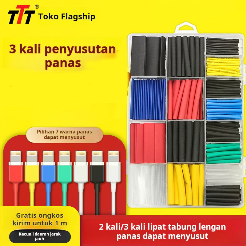 Jual Selongsong insulasi tabung susut panas, selongsong pelindung kawat ...