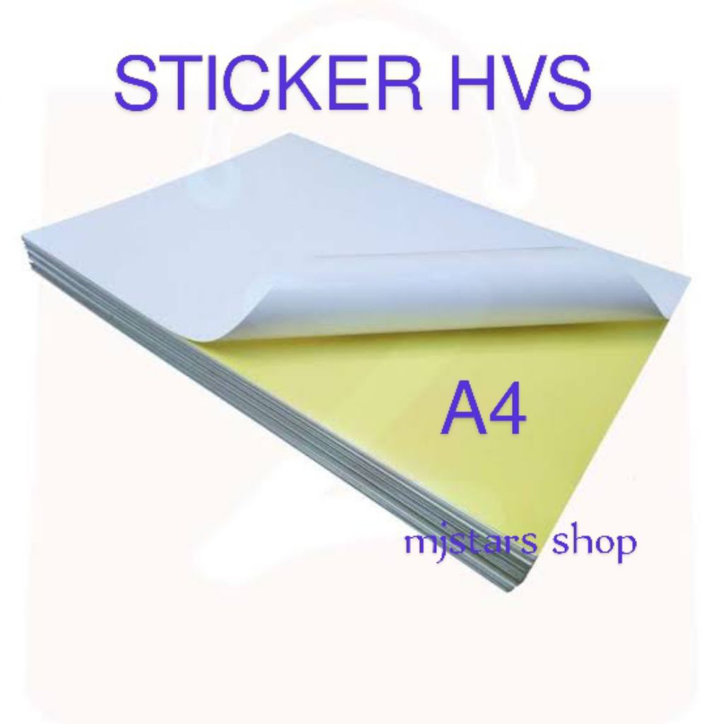 Jual stiker label A4 / Kertas stiker Hvs sticker Hvs putih (doff/matte ...