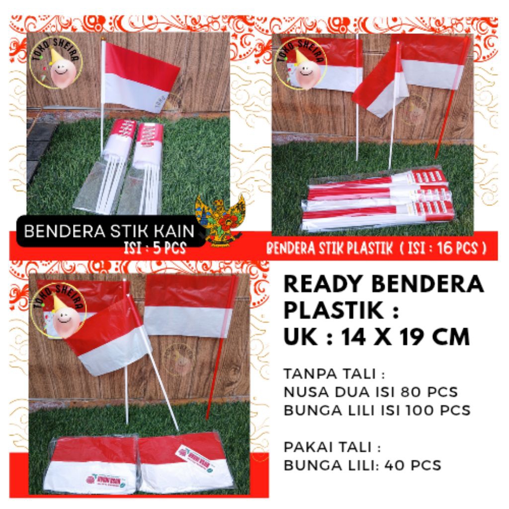 Jual Bendera Merah Putih Plastik isi 100 1pak Bunga Lily Nusa Indah ...