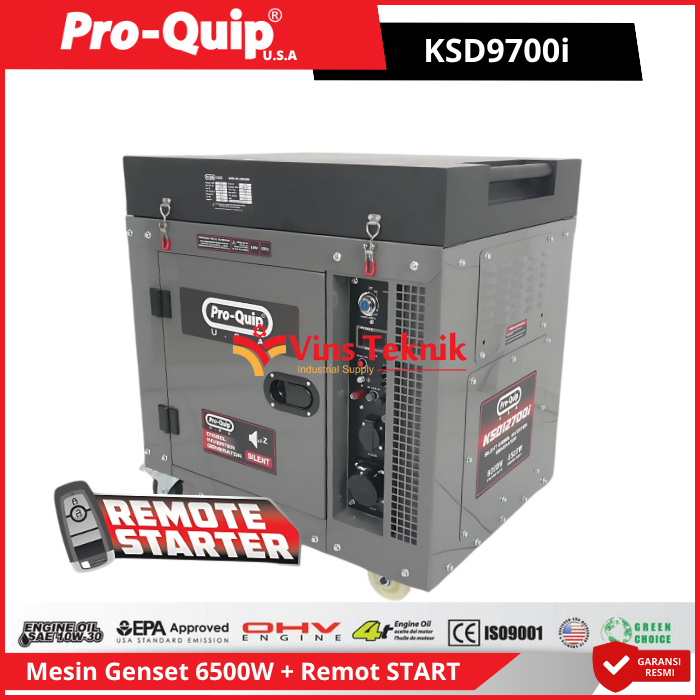 Jual PROQUIP KSD9700i KSD 9700 Mesin Genset Silent 6500W Generator Set WIRELESS | Shopee Indonesia