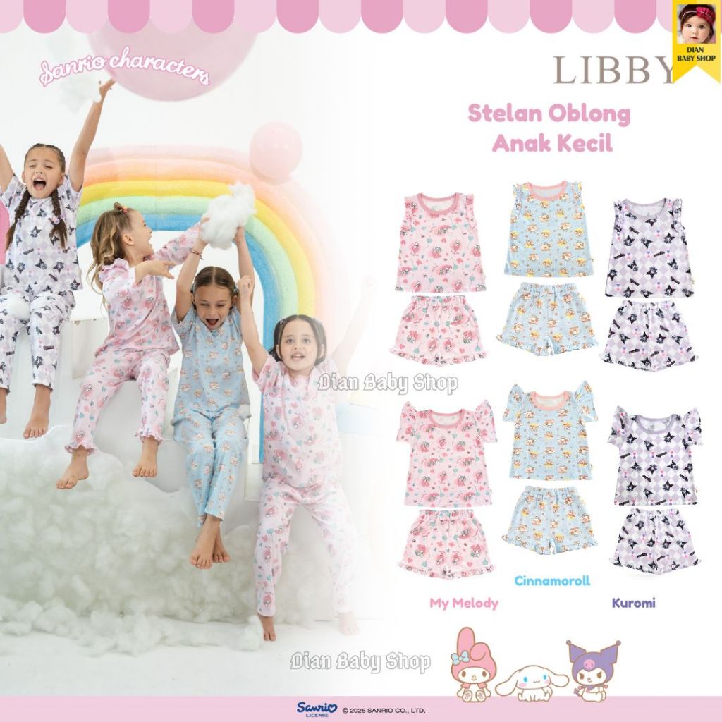 Jual LIBBY SANRIO || Setelan Anak Perempuan Kuromi Cinnamoroll Hello Kitty ( 1 Stel ) Kutung ...