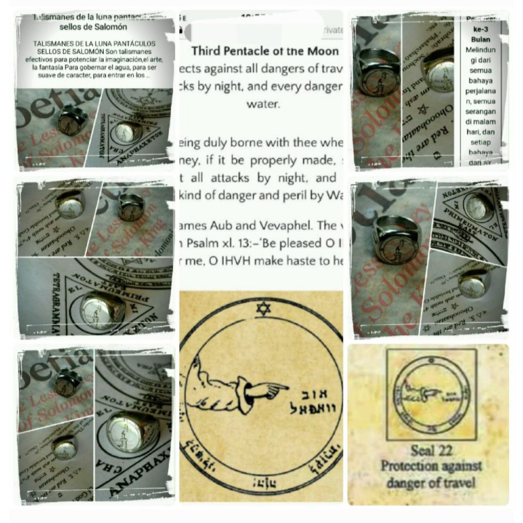 Jual Cincin Titanium Pentakel Bulan Seal 22 Melindungi Dri Bahaya Saat ...