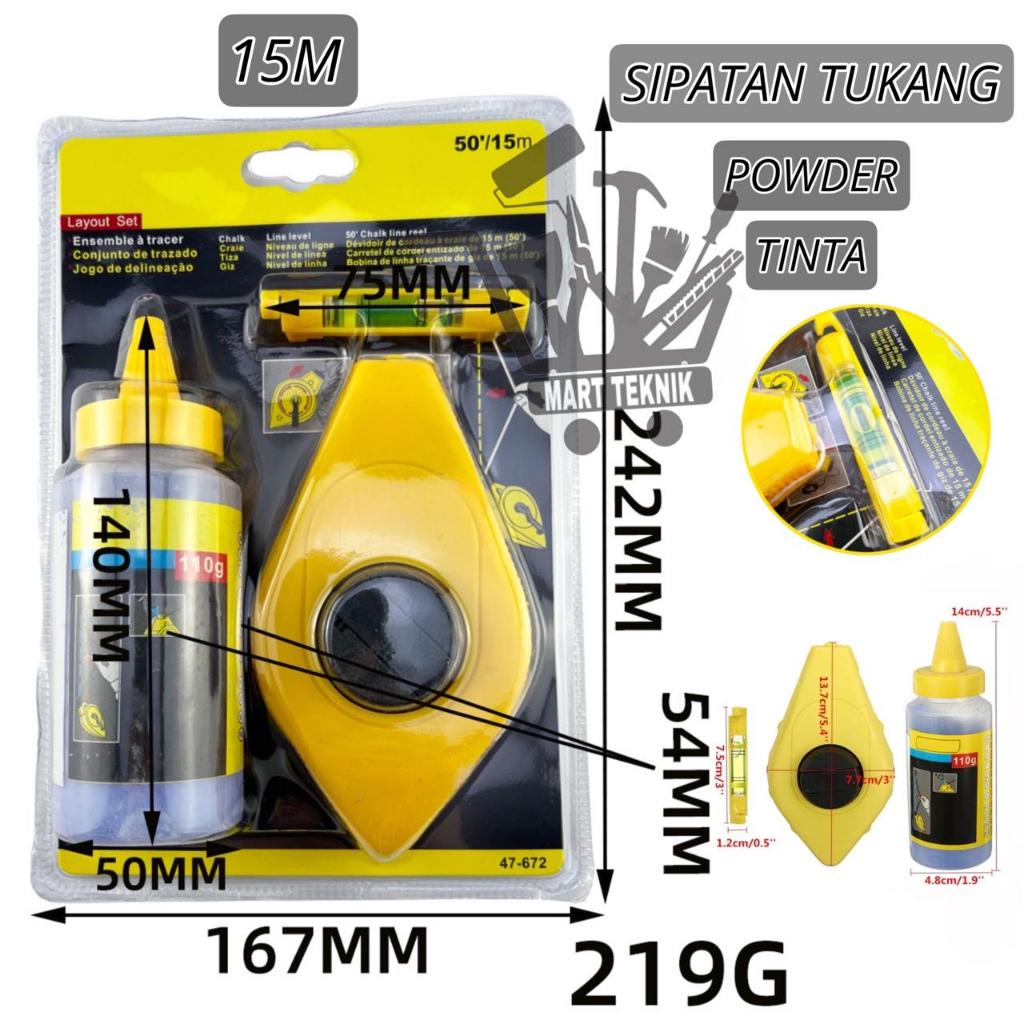 Jual Alat Sipatan Tinta Chalk Line Marking Lot Benang Sipatan Kapur ...