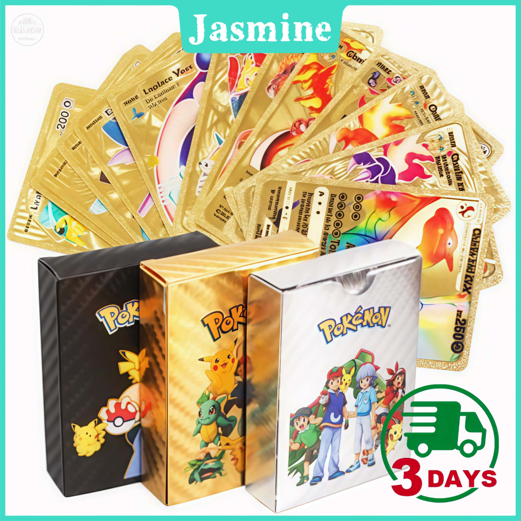 Jual READY 55 /110 Pcs Kartu Pokemon Black Gold Silver Pok Mon Charizard Versi Inggris Untuk ...