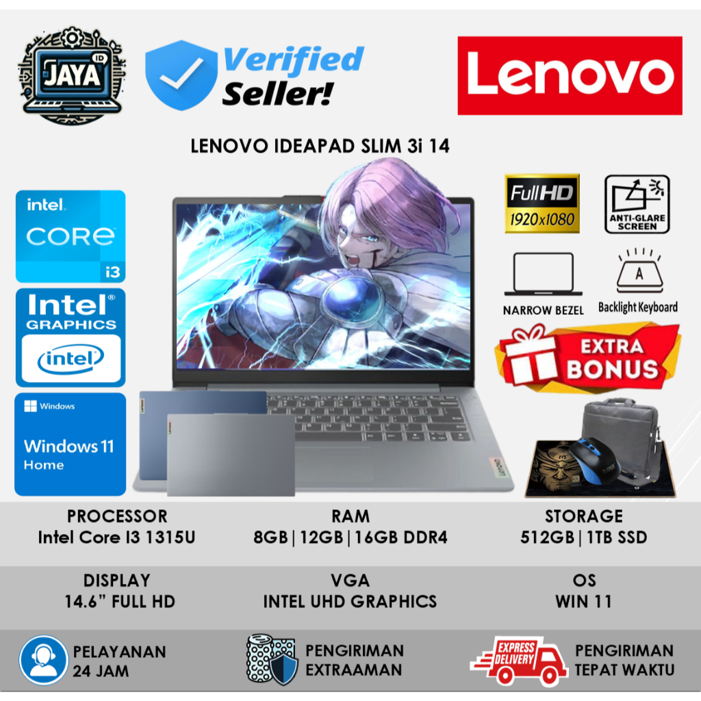 Jual Laptop Lenovo Ideapad Slim 3i 14 Intel Core i3 1315U 40GB DDR4 1TB ...