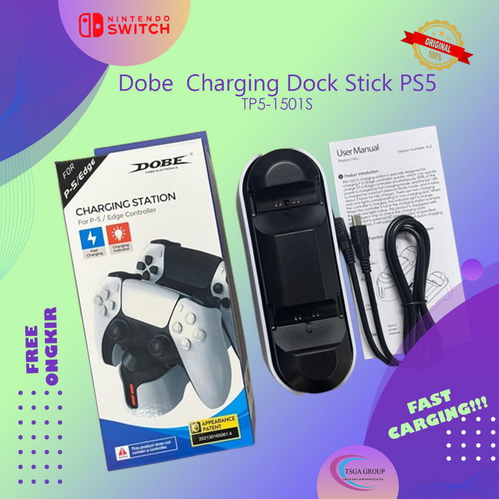 Jual Dobe PS5 Stik DualSense/Edge Controller Charging Dock Stick PS 5 ...