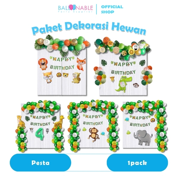 Jual Paket Dekorasi Ulang Tahun Tema Animal/Hewan/Jungle (PD20 ...