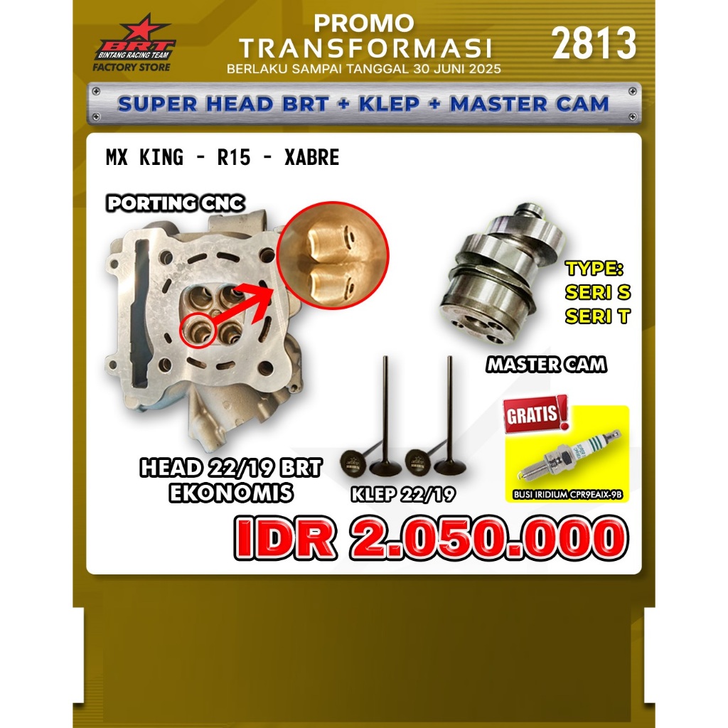 Jual PAKET HEAD EKONOMIS 22/19 MASTERCAM S/T MX KING R15 XABRE BRT ...