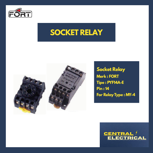 Jual FORT Socket Relay 14 Pin for Relay MY-4 Merk Fort Tipe PYF14A-E ...