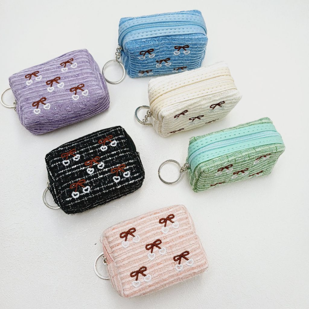 Jual Dompet Mini Motif Coquette Bahan Tweed - Dompet Koin Mini Coquette ...
