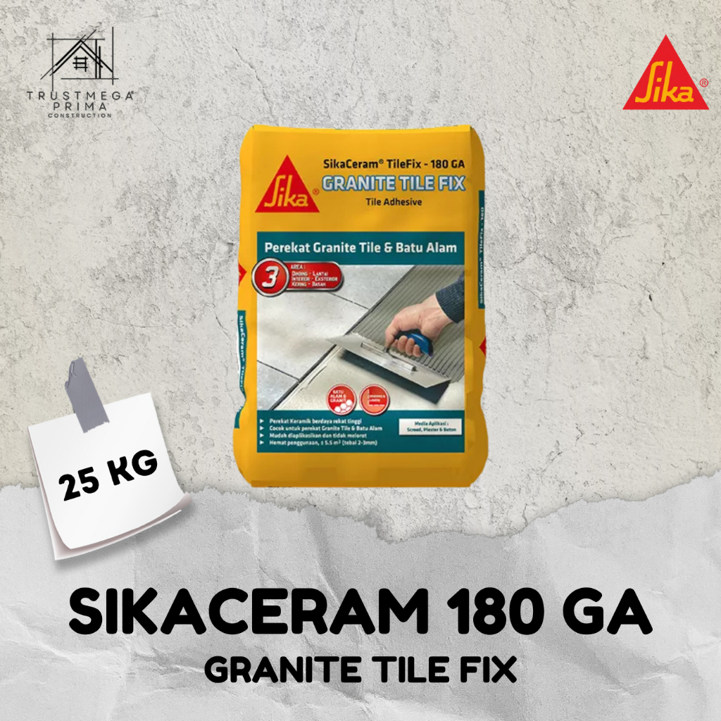 Jual SIKACERAM 180 GA GRANITE TILE FIX/PEREKAT GRANITE 25KG | Shopee ...