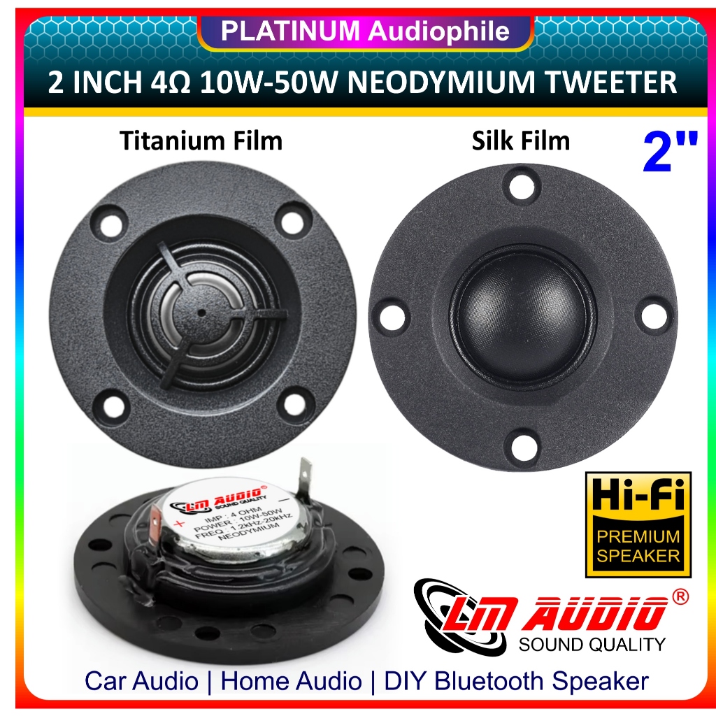 Jual Tweeter 2 Inch 50W 4 ohm Titanium / Silk Film Dome Neodymium ...