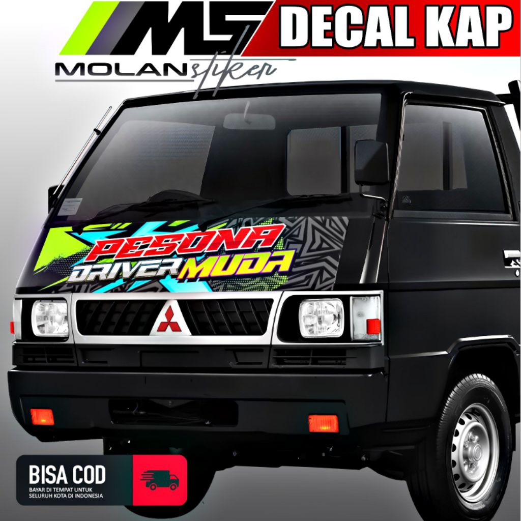 Jual Decal Sticker Striping Variasi Kabin Depan L300 Pickup Decal Kap ...