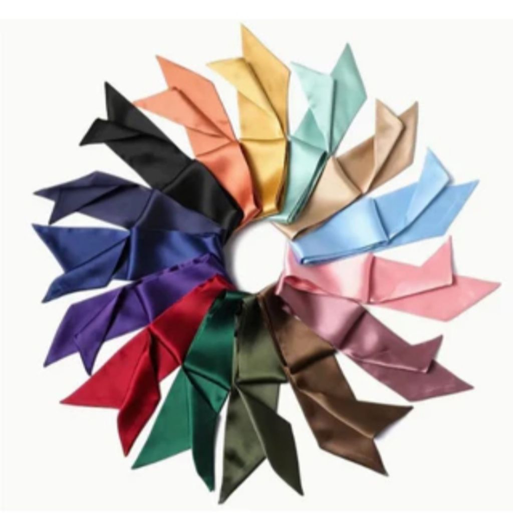 Jual Twilly scarf satin untuk syal leher, hiasan tas dll ukuran 90 x 5 ...