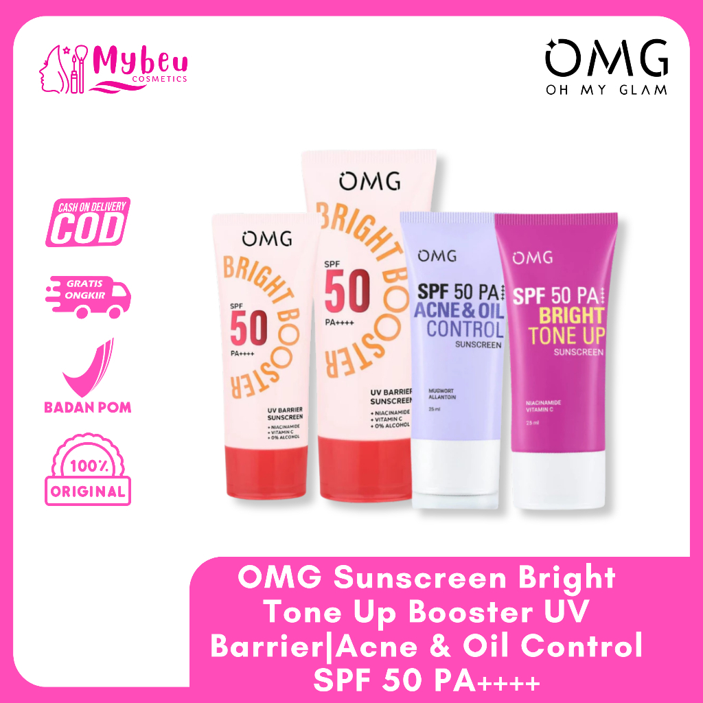 Jual NEW! OMG UV Barrier Sunscreen SPF 50 PA++++ 25ml - 60ml - Acne ...