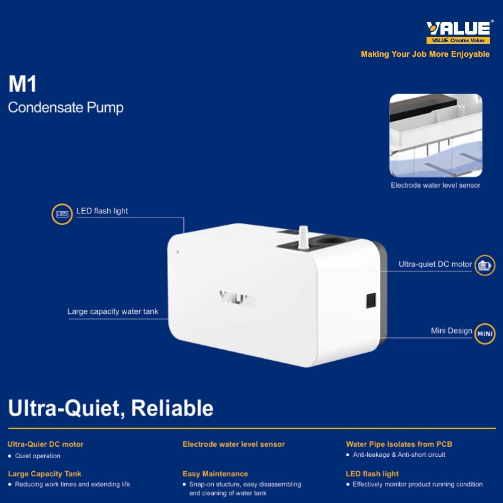 Jual DRAIN PUMP AC VALUE M1 / CONDENSATE PUMP - POMPA PEMBUANGAN INDOOR ...
