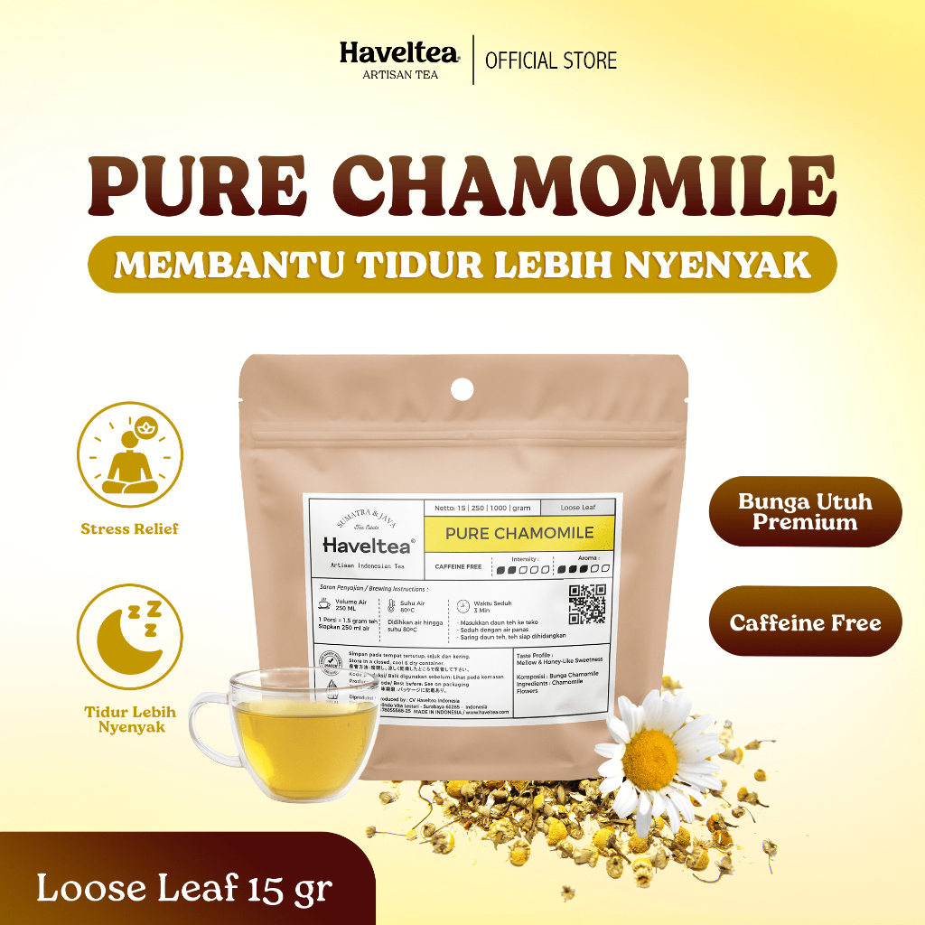 Jual Haveltea Pure Chamomile Tea Teh Bunga Chamomile Asli Teh Insomnia ...