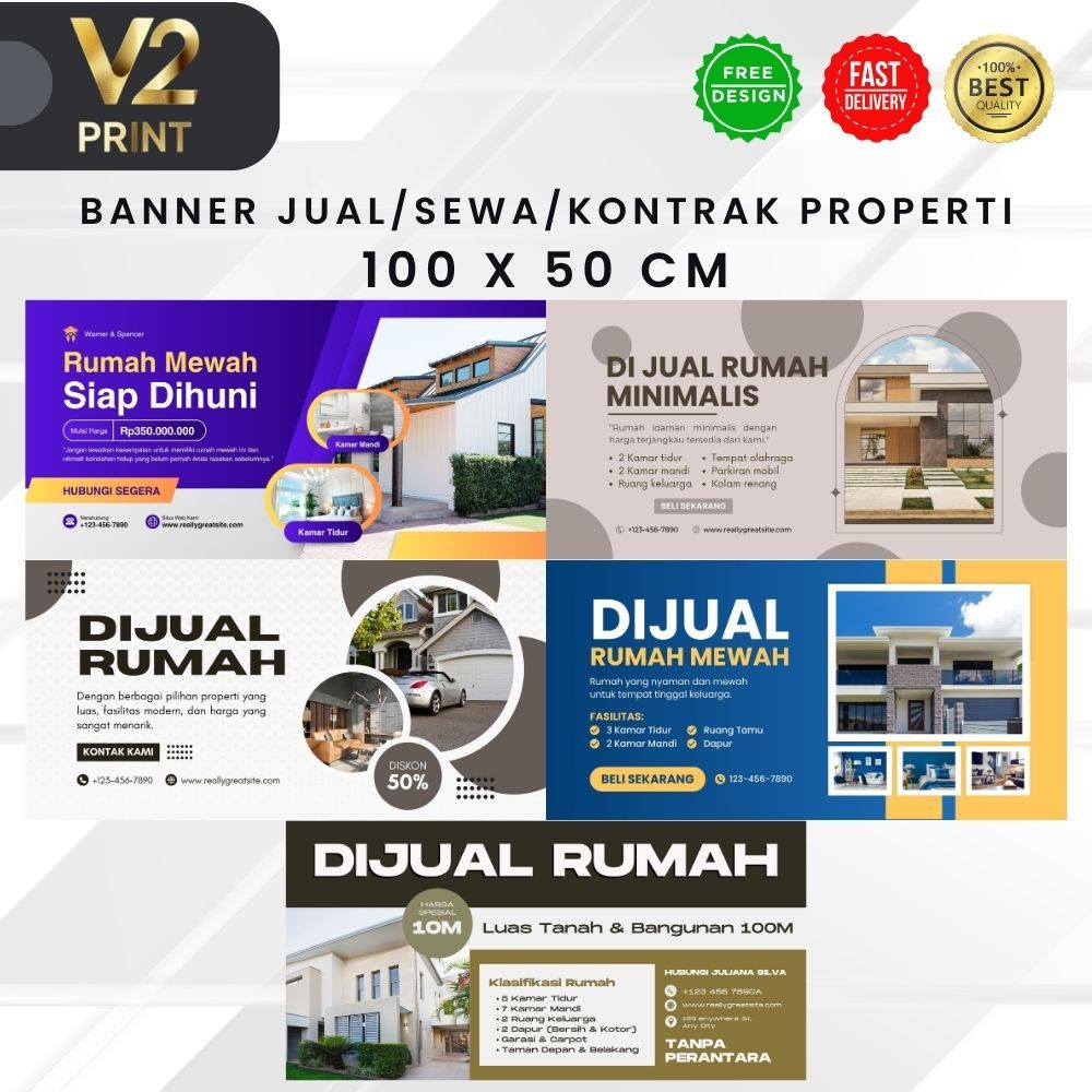 Jual CETAK BANNER SPANDUK RUMAH DIJUAL DIKONTRAKAN DISEWA RUKO PROPERTI ...