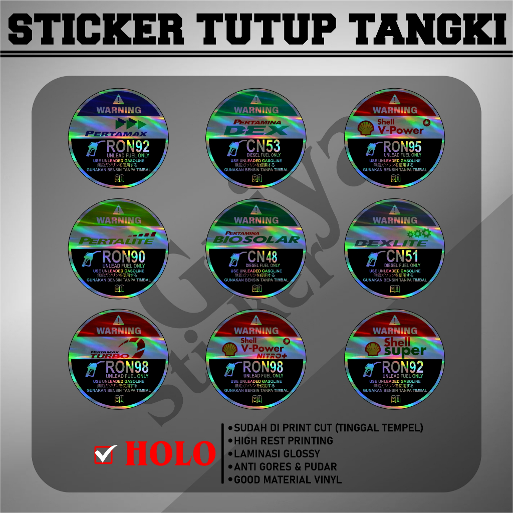 Jual Stiker Tutup Tangki - Sticker Warning Tutup Tangki Bensin Pertamax Pertalite Shell Super V ...