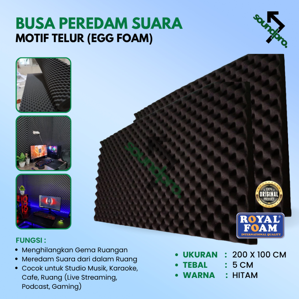 Jual BUSA PEREDAM SUARA MODEL TELUR UKURAN 200X100 CM TEBAL 5 CM ...