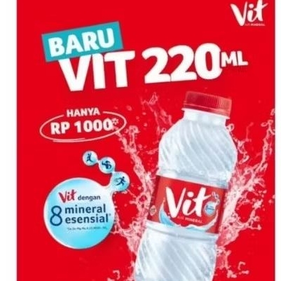 Jual VIT BOTOL 220ML - AIR MINERAL BOTOL ( 1 DUS ISI 24 PCS) | Shopee ...