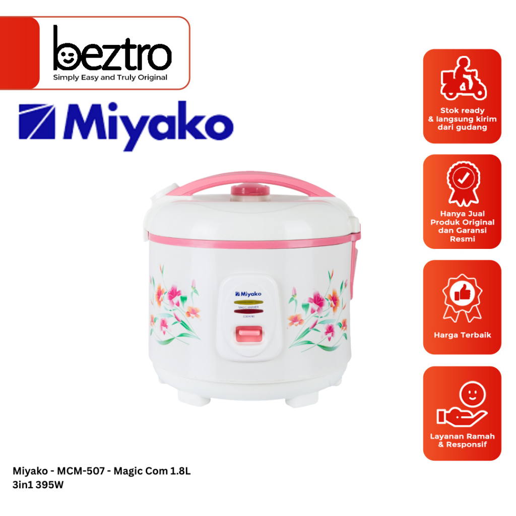 Jual Miyako Magic Com 1.8 Liter 3in1 395 Watt - MCM507 Rice Cooker ...