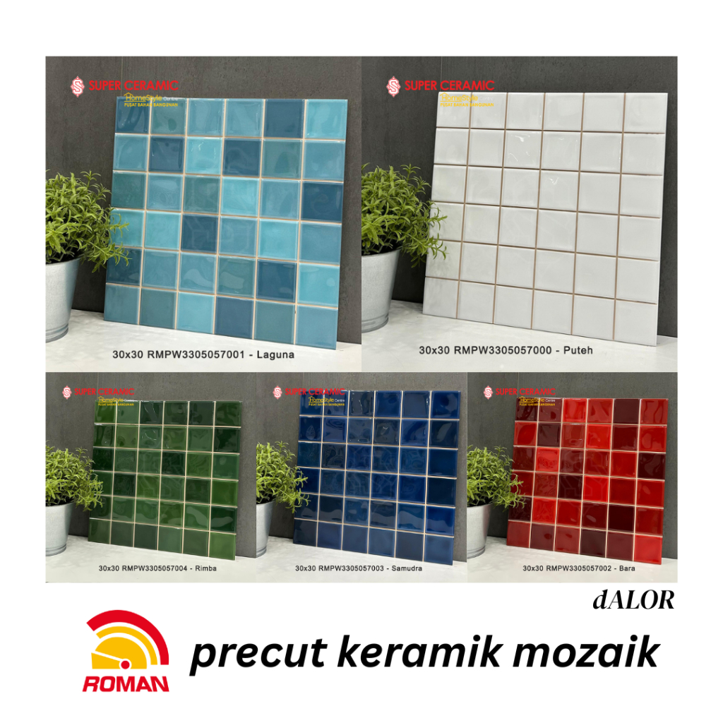 Jual ROMAN 30x30 Keramik Precut Dinding Kamar Mandi dAlor Series ...