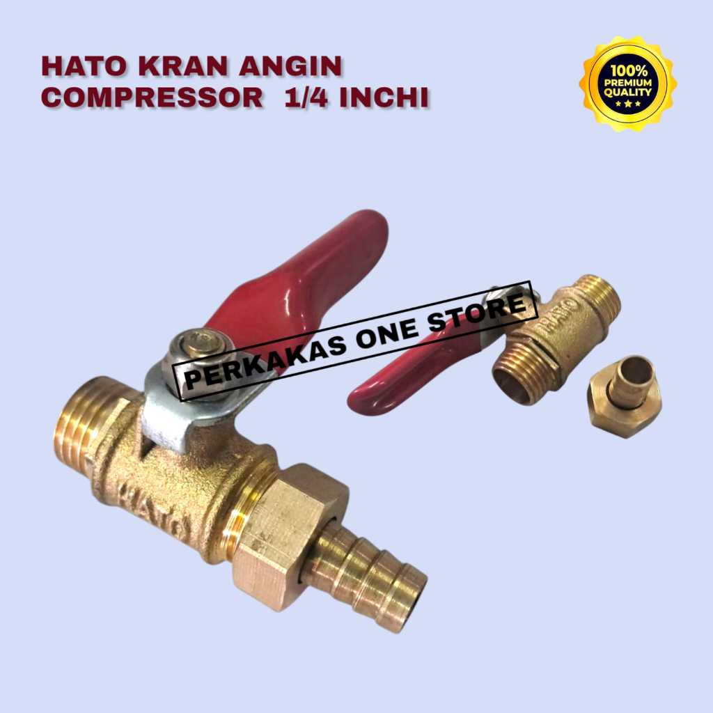 Jual HATO Croom Stop kran Angin compresor 1/4" / kran hato Kuningan ...