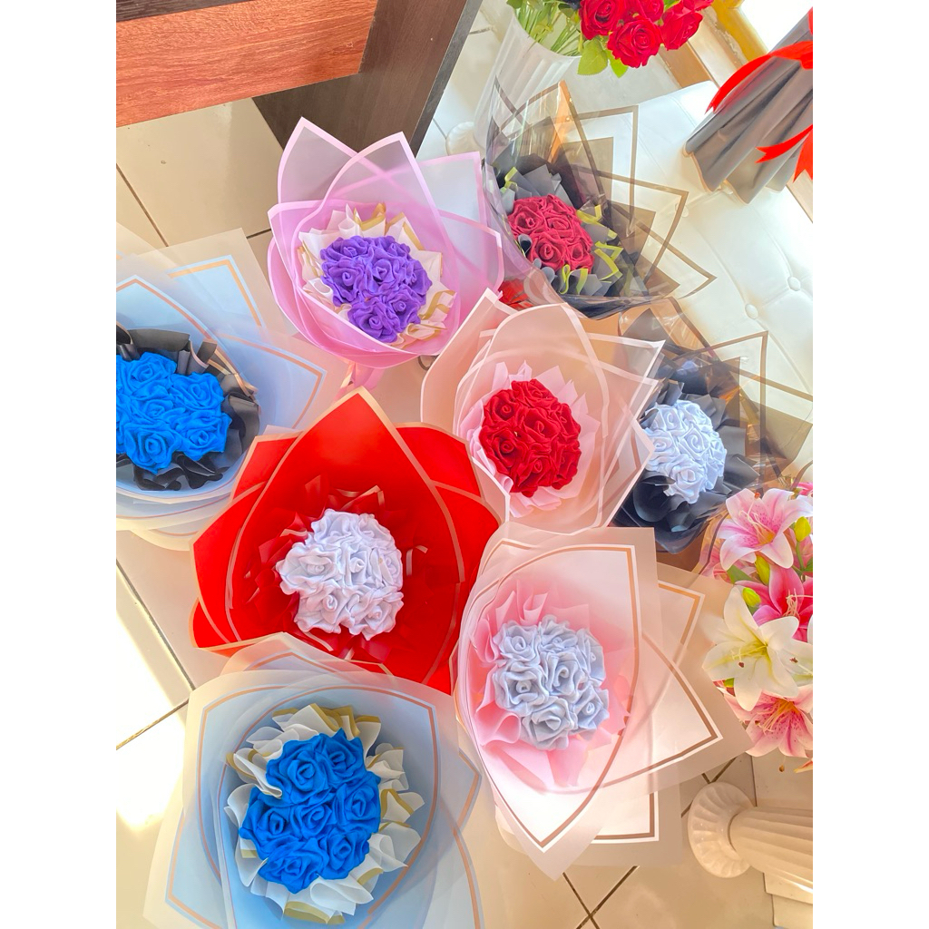 Jual round buket bunga flanel | Shopee Indonesia