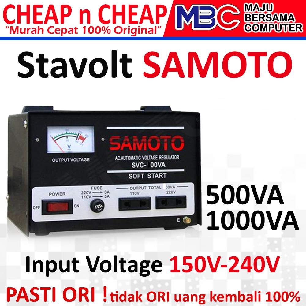 Jual Stavolt Motor 1000VA SAMOTO 1000N - Stabilizer stabiliser 1000 VA ...