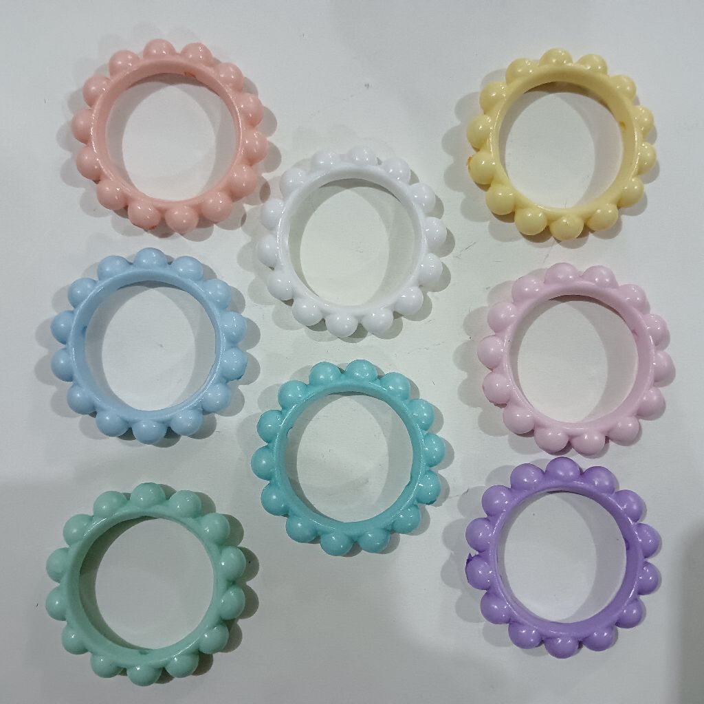 Jual [1 Pon] Manik Bolong Bandora Bulat & Love | Mix Warna 4.2CM | AB ...
