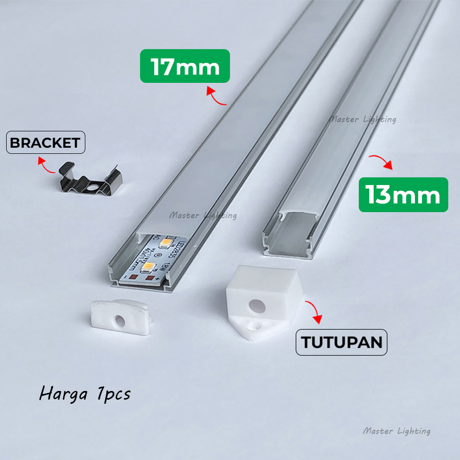 Jual Kap lampu batangan bentuk rata 1m rumah strip led list rell cover ...
