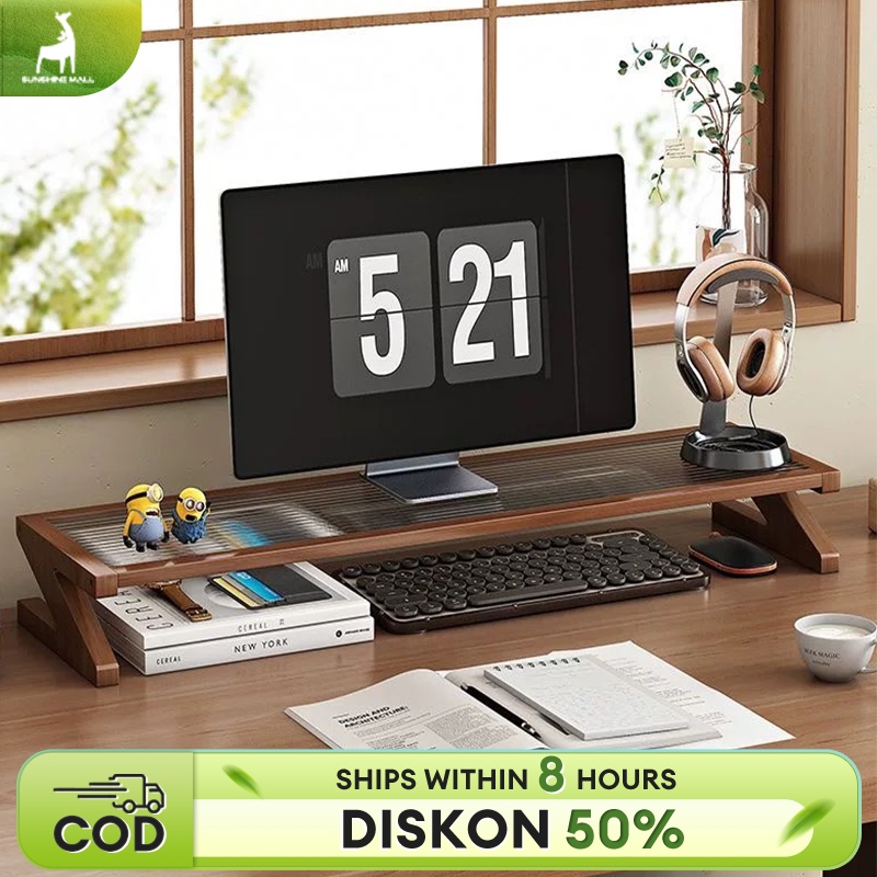 Jual Rak Monitor Komputer Layar Kaca Transparan Rak Desktop Kantor yang ...