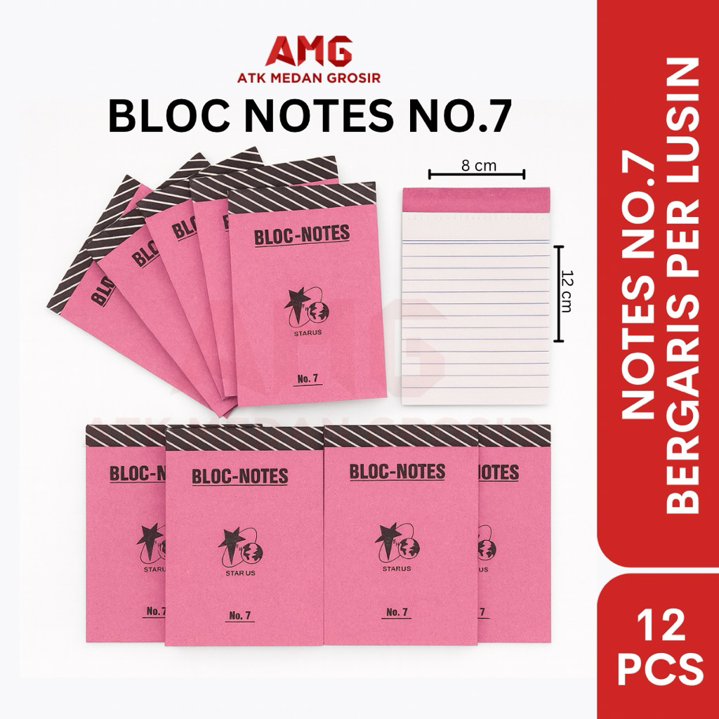 Jual NOTES NO.7 GARIS 12PCS | Shopee Indonesia