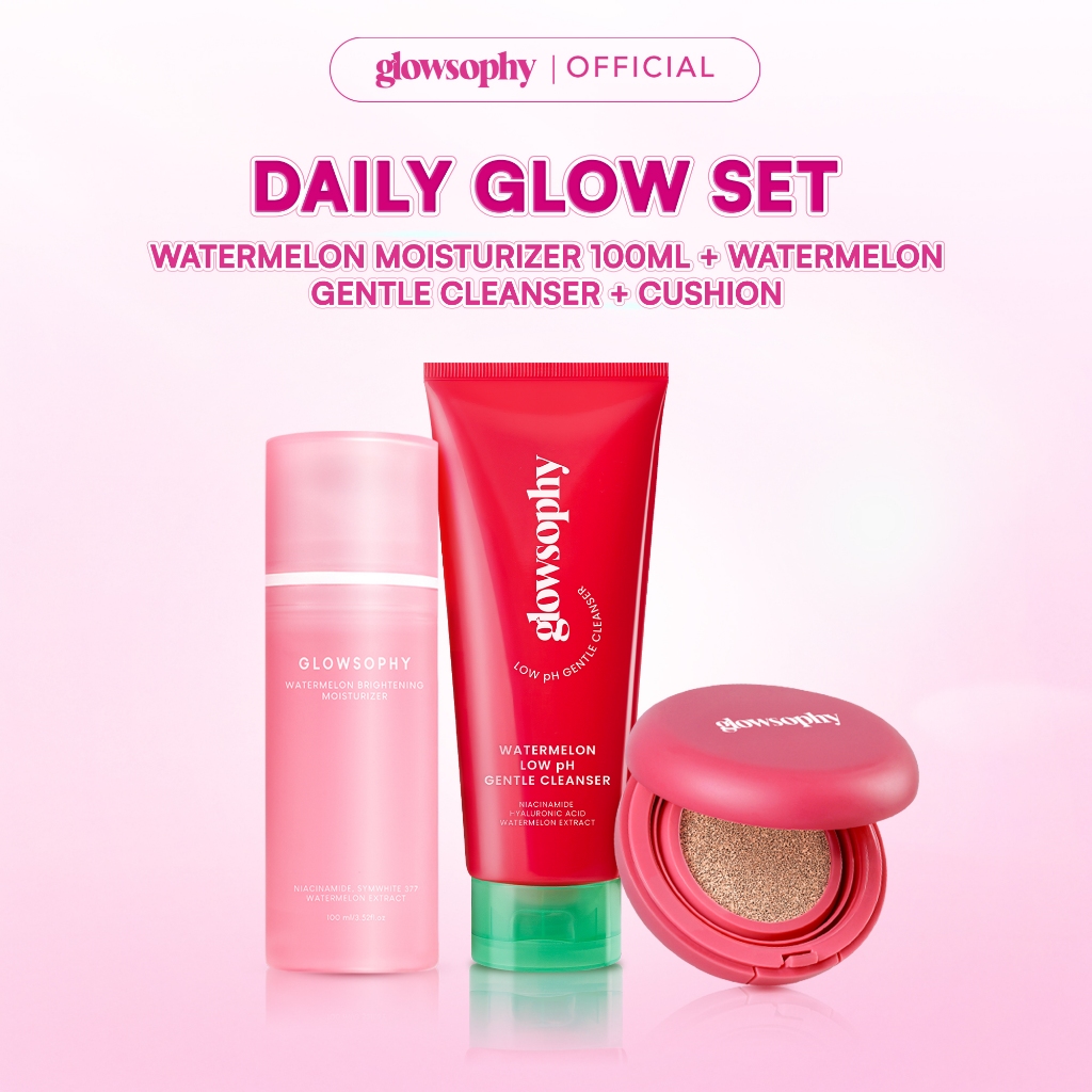 Jual Glowsophy Bundle 3in1 Daily Glow Set Watermelon Moisturizer 100ml ...
