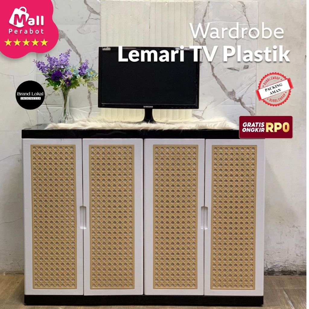 Jual Mall Perabot | Lemari 2 Susun Meja Kabinet TV 43 50 Inch Plastik ...