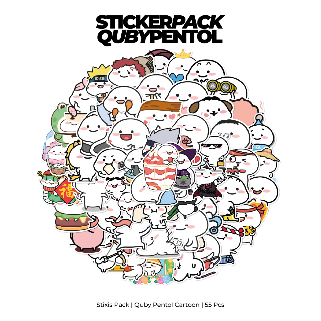 Jual [READY] STICKER PACK | QUBY PENTOL LUCU | 55 PCS | KISSCUT ...