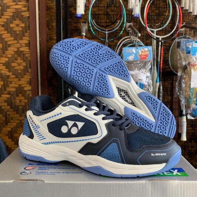 Jual Sepatu Badminton Yonex Terbaru Mach 2 White / Dark Cobalt | Shopee ...