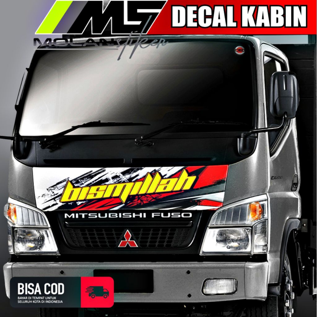 Jual Decal Sticker Striping Variasi Kabin Depan Truck Canter Decal ...