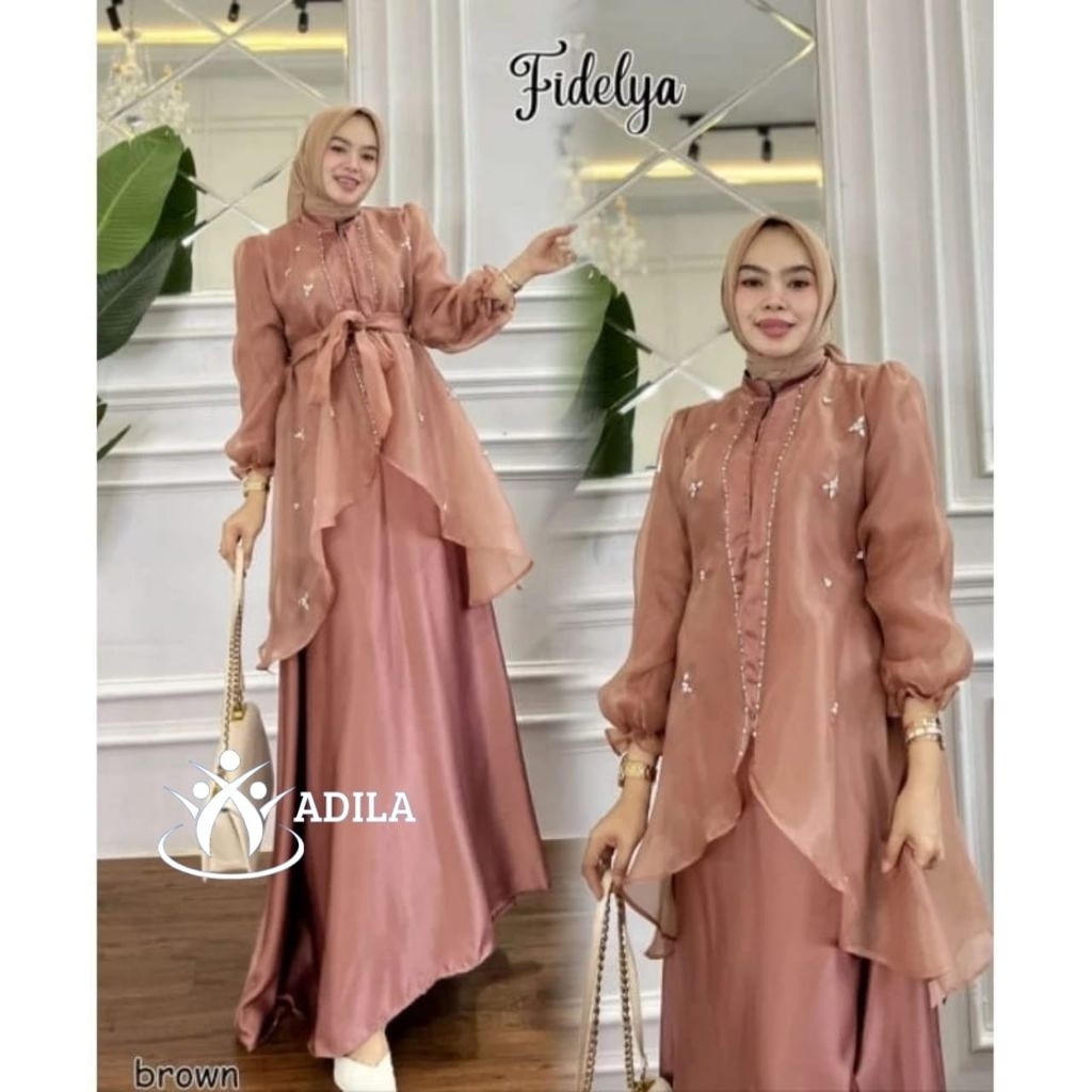 Jual GAMIS PESTA ORGANZA - GAMIS FIDELYA PAYET LAMARAN NIKAHAN TUNANGAN ...