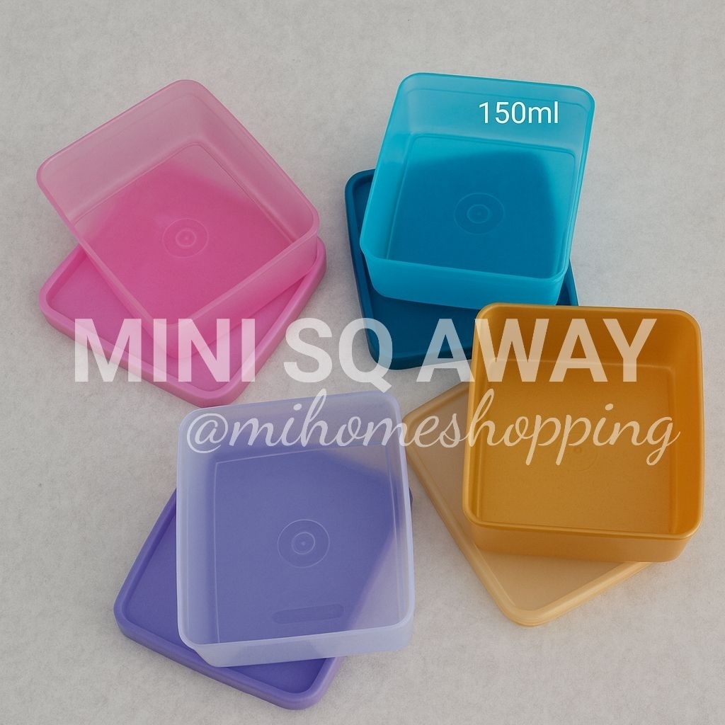 Jual Tupperware Mini Square Away 150ml 1pc tempat snack kue cracker ...