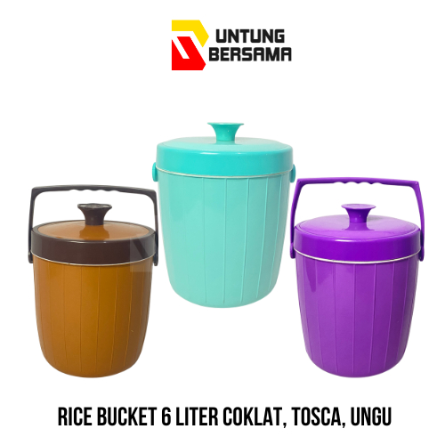 Jual RICE BUCKET 6 LITER TEMPAT NASI SERBAGUNA / TOSCA / BROWN /PURPLE ...