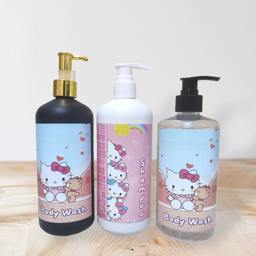 Jual HELLO KITTY BOTOL SABUN MANDI ANAK BOTOL PUMP 500ML BOTOL ISI ...