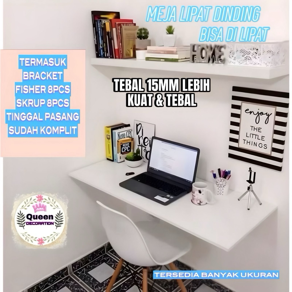 Jual [TERMURAH] Meja lipat dinding 120x50cm meja laptop meja gantung ...