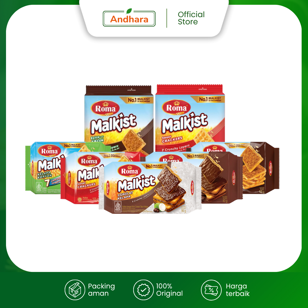 Jual Roma Malkist Crackers Aneka Rasa - No.1 Malkist Di Indonesia - 7 ...