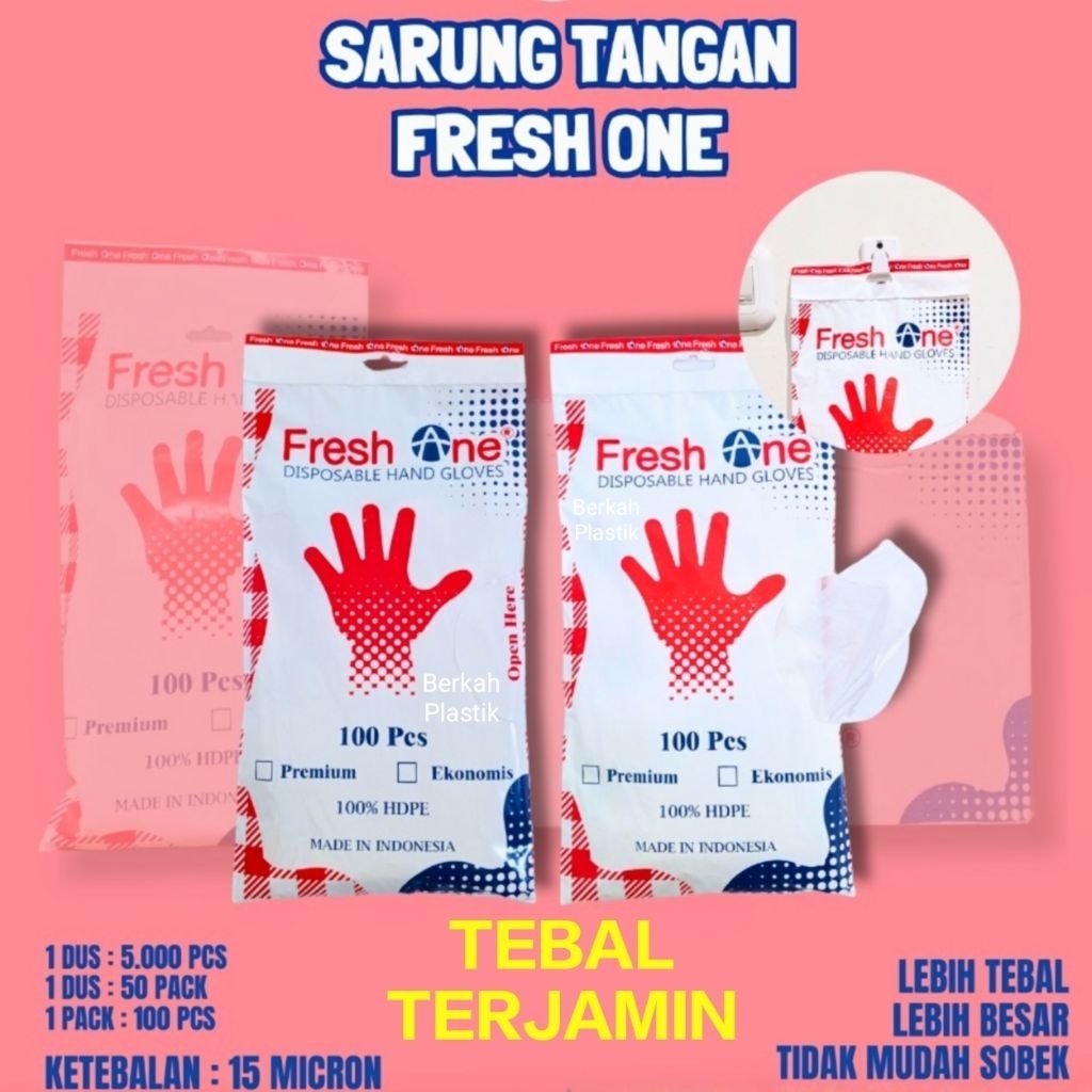 Jual Sarung Tangan Plastik Tebal Fresh one isi 100 pcs freshone hand glove cleany | Shopee Indonesia
