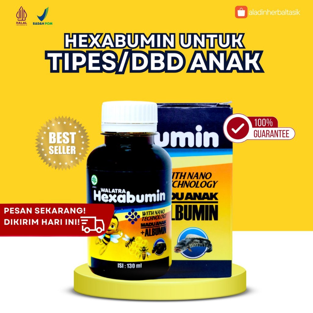 Jual HEXABUMIN Vitamin Anak Asli 100% Isi 130ml Obat Untuk Tipes Anak ...