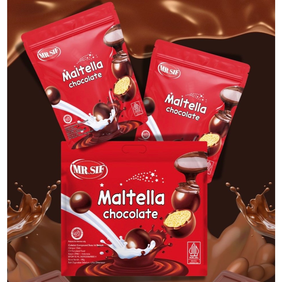 Jual MR.SIF Maltella Chocolate Ball Biskuit Coklat Maltella Coklat ...