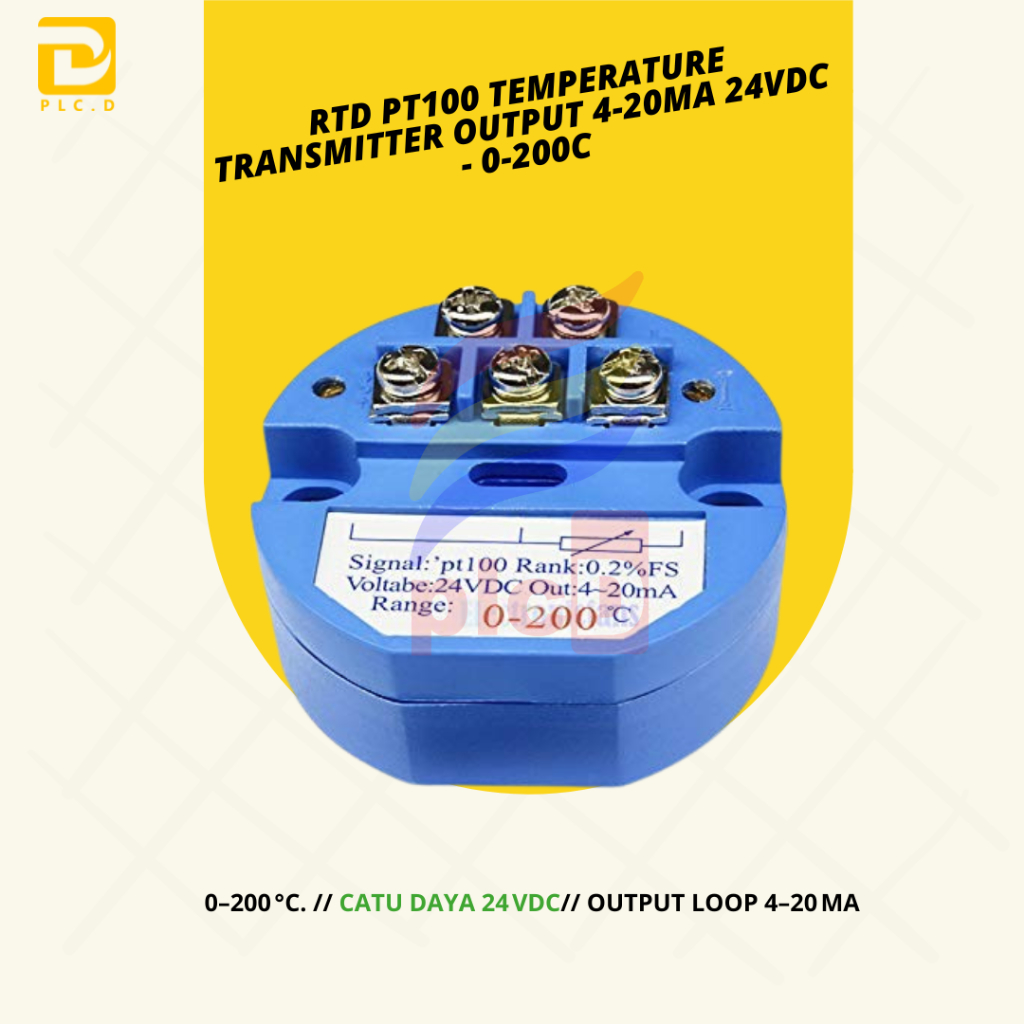Jual RTD PT100 PT-100 Temperature Transmitter Output 4-20mA 24VDC | Shopee Indonesia